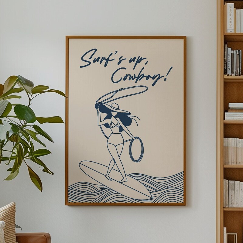 Surf Cowboy Print - Etsy