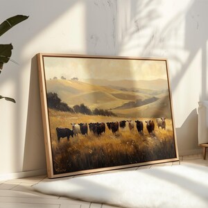 Rustic Cattle Ranch Wall Art – Western Farmhouse Decor, Country Pasture ...