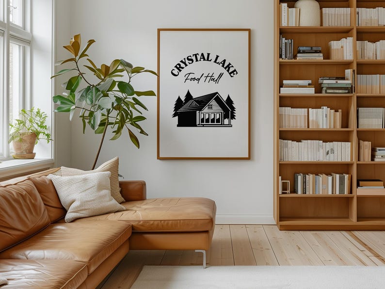 Crystal Lake Food Hall Digital Download Rustic Cabin Logo Art Print ...