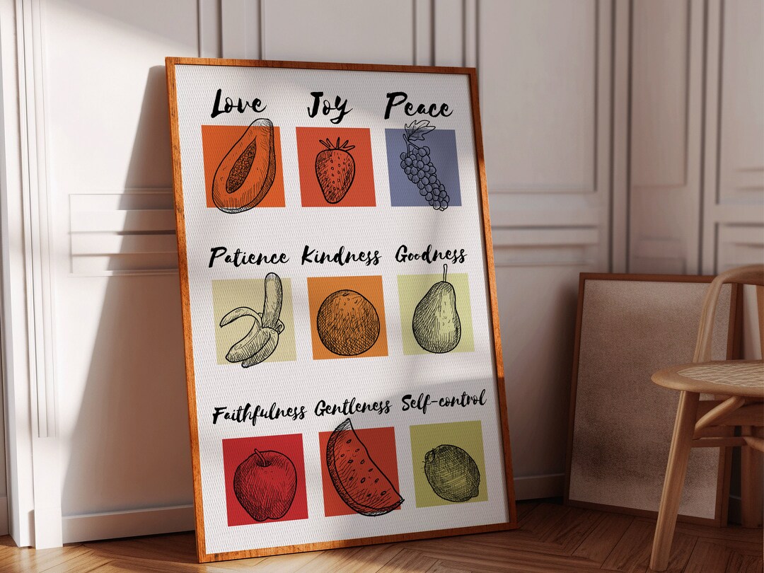 Kind Affirmation Fruit Compilation Boho, Minimalist Prints, Modern Art ...