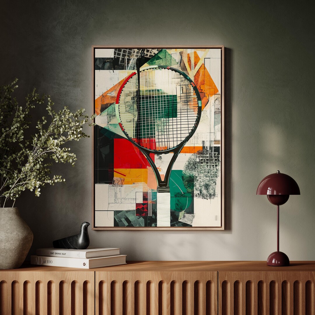 Abstract Tennis Racket Artwork - Modern Sports-inspired Wall Art Print ...