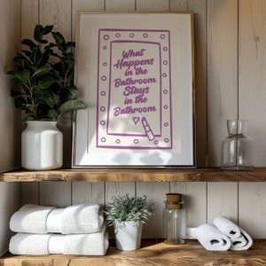 What Happens in the Bathroom Poster Boho, Minimalist Prints, Modern Art ...