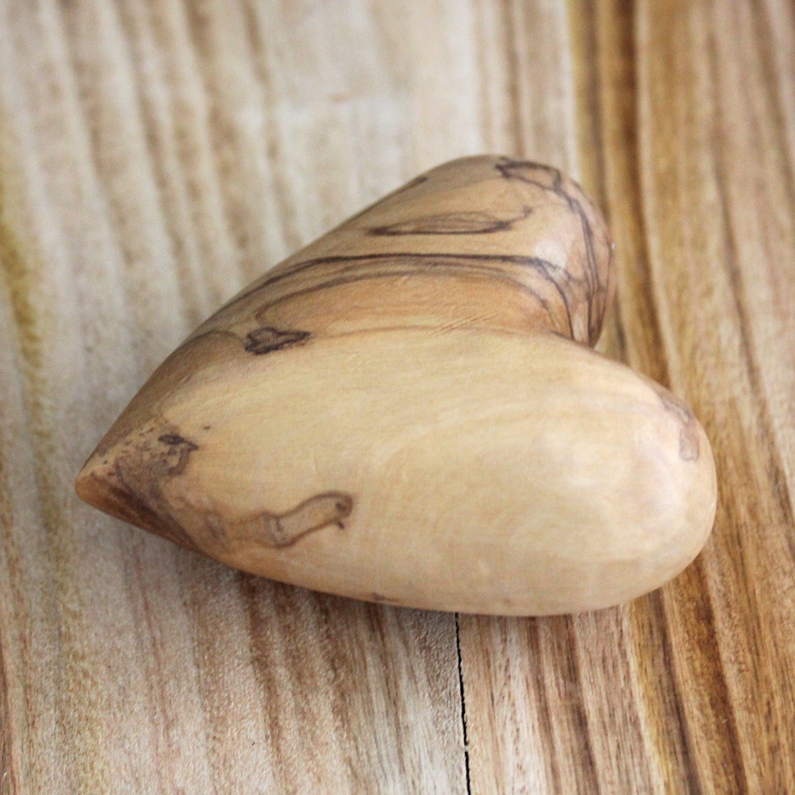 Large Olive Wood Hearts, Wooden Carved Hearts, 3D Heart Shape Hand ...