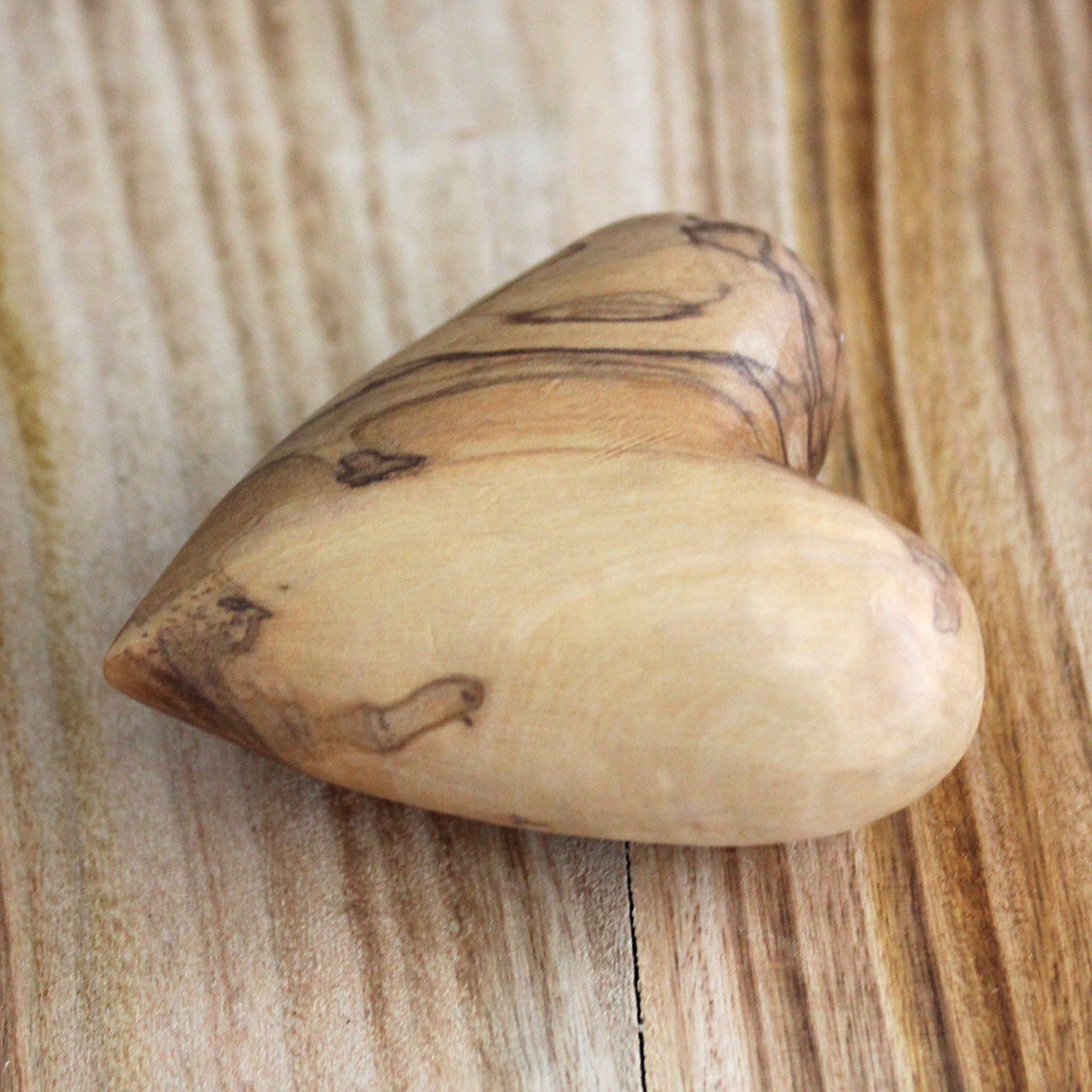 Large Olive Wood Hearts, Wooden Carved Hearts, 3D Heart Shape Hand ...