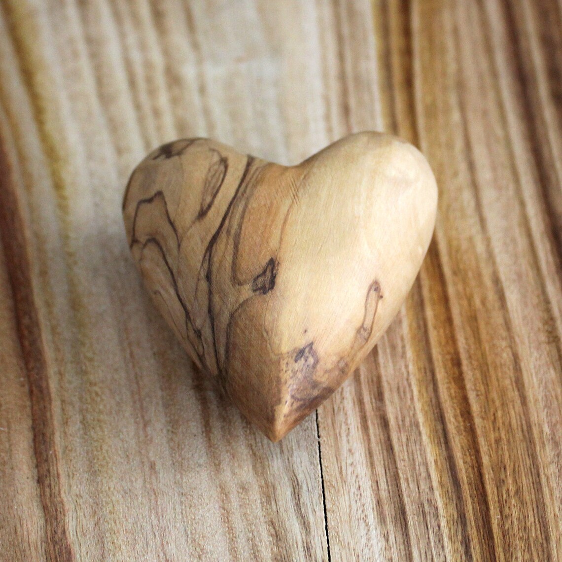 Large Olive Wood Hearts, Wooden Carved Hearts, 3D Heart Shape Hand ...
