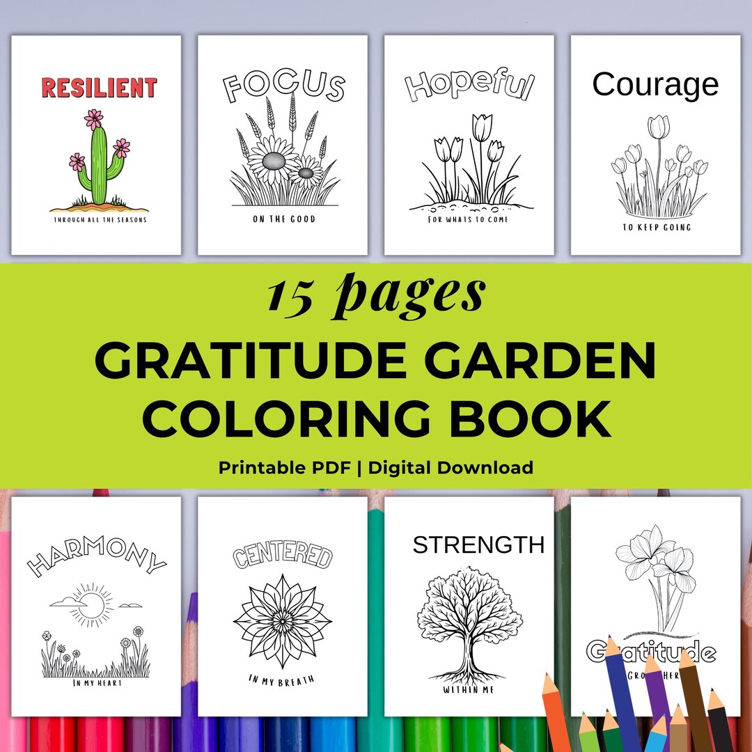 Gratitude Garden Coloring Book: Floral Affirmations for Mindfulness - Etsy