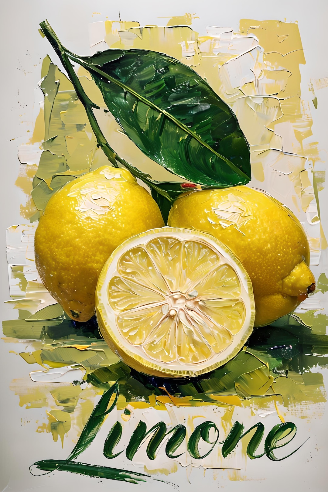 Limone Italian Lemon Art Print, Rustic Kitchen Wall Decor, Instant ...