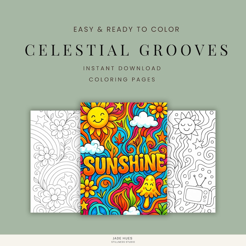 Groovy 70's Coloring Pages, Psychedelic Printable Art, Trippy Abstract ...