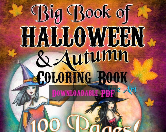 Big Book of Halloween and Autumn in Line Art 100 Pages - Etsy