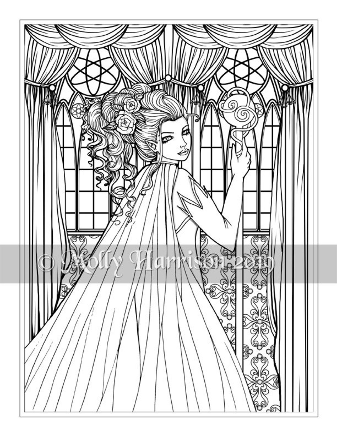 Vampire With Staff Instant Download Printable Halloween - Etsy