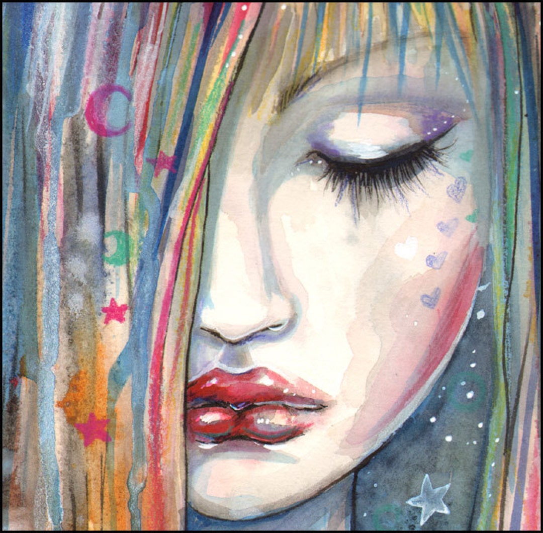 Asleep - Gothic Girl Archival Giclee Print Fantasy Art - Modern Fantasy ...