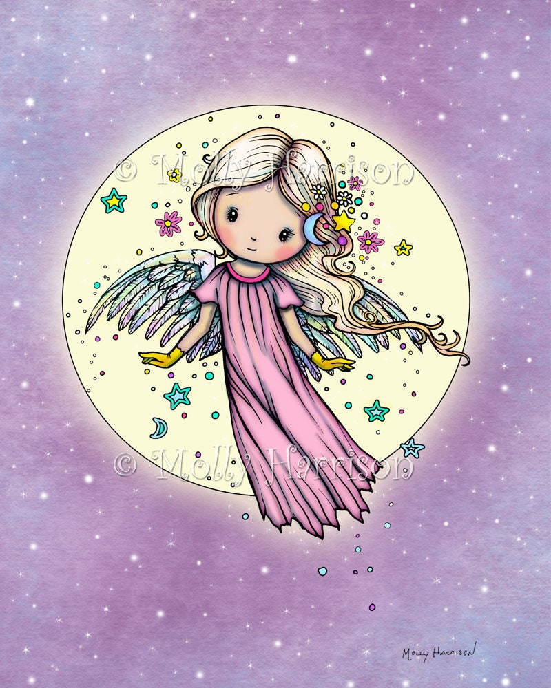 Molly Harrison Art Cute angels Whimsical Angel Friends In the Stars and ...