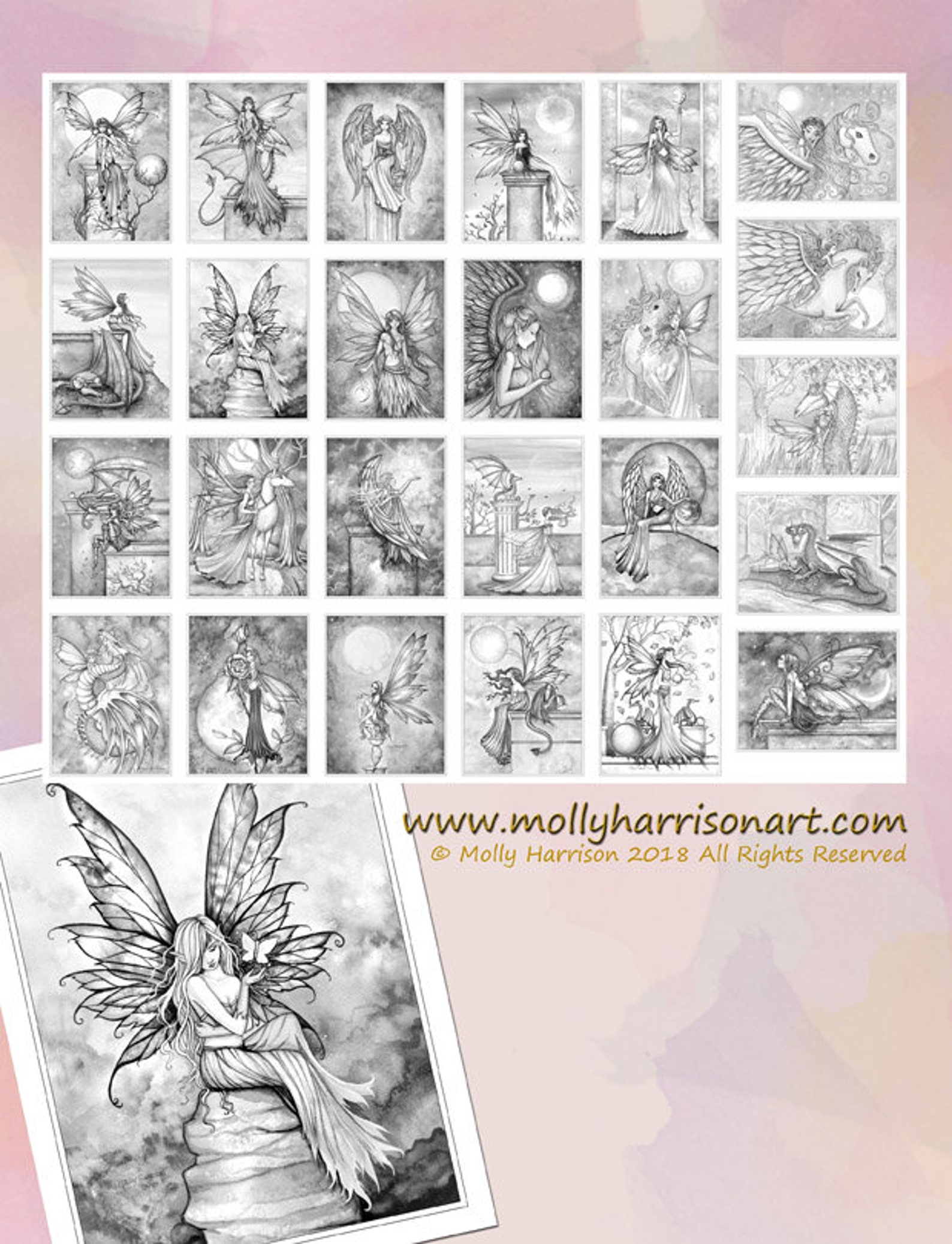 Printable Digital Download Winged Things A GRAYSCALE - Etsy
