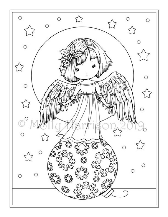 Christmas Angel Ornaments Coloring Pages Printable