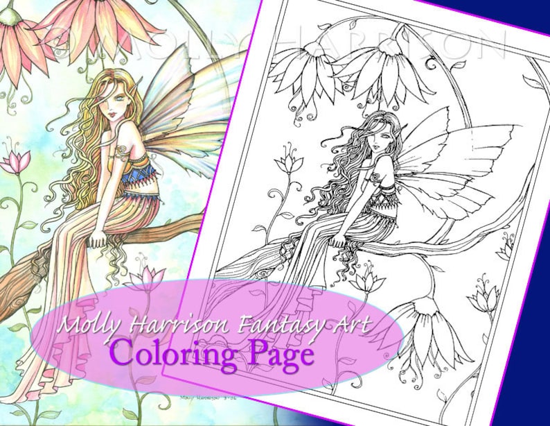 Ophelia Among Magic Coloring Page Printable Fantasy - Etsy Ireland