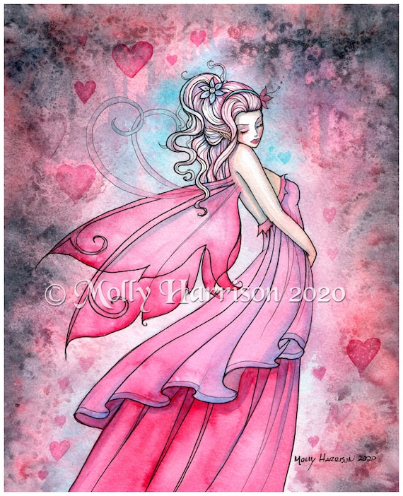 Fairy Art Print Fairy of Love Valentine Fairy Fantasy | Etsy