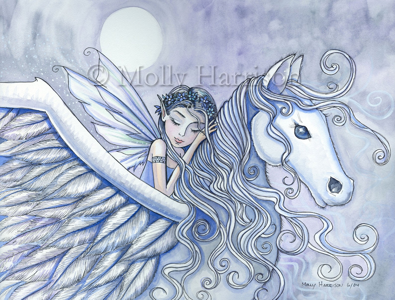 Carry Me Away Pegasus and Fairy Fine Art Giclee Print by - Etsy