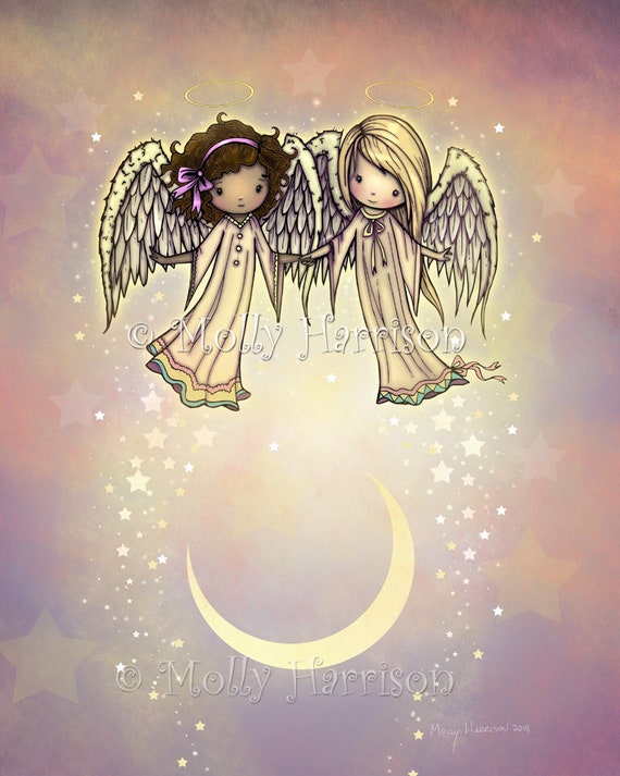Molly Harrison Art Cute angels Whimsical Angel Friends In the Stars and ...