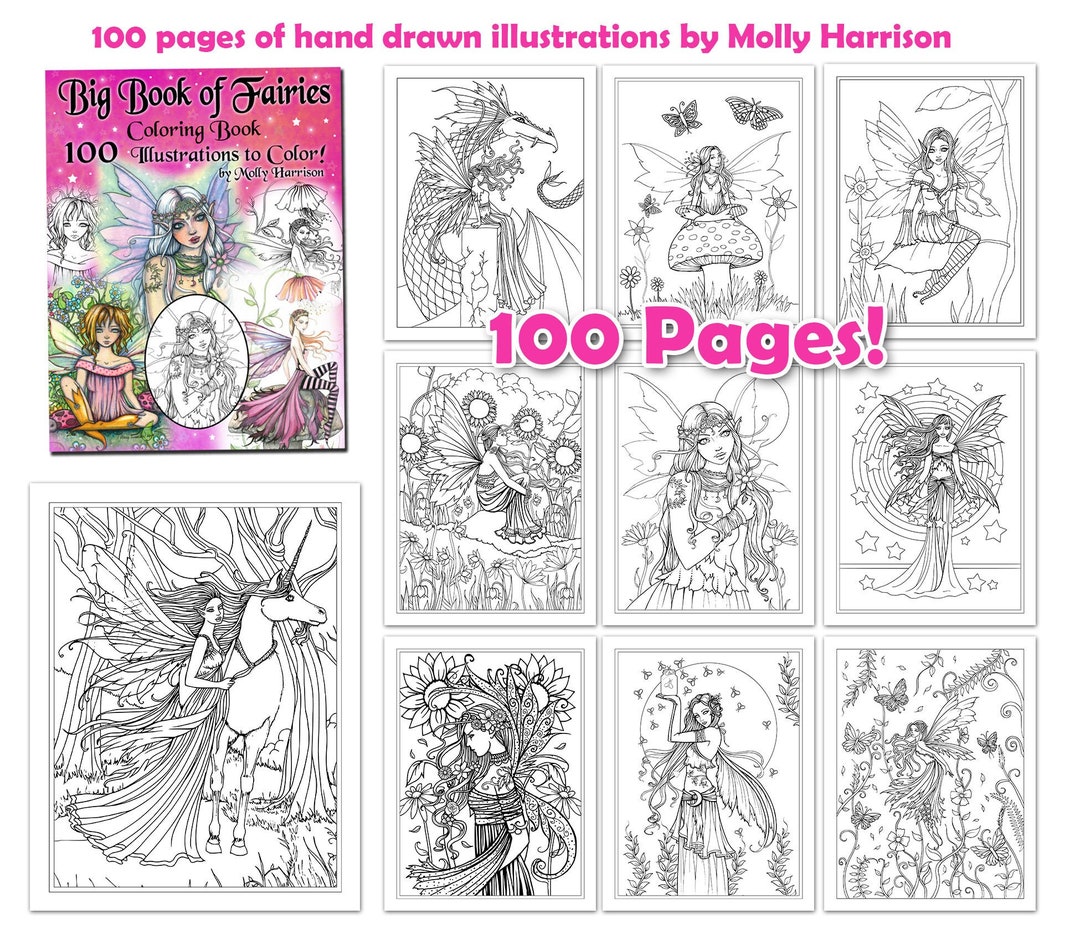 Not AI - Big Book of Fairies - 100 Pages to Download and Color ...