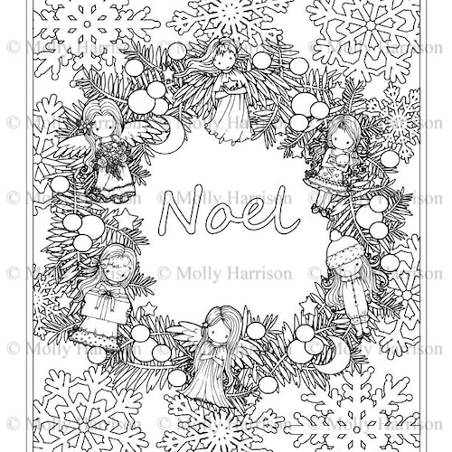 Christmas Girl Instant Download Coloring Page - Etsy