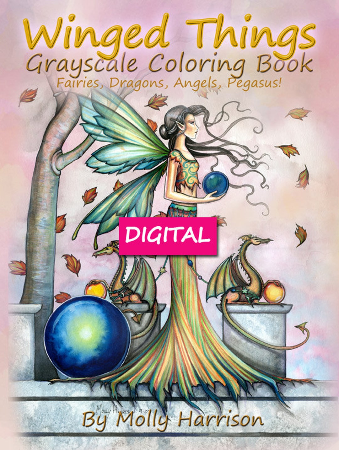 Printable Digital Download Winged Things A GRAYSCALE - Etsy