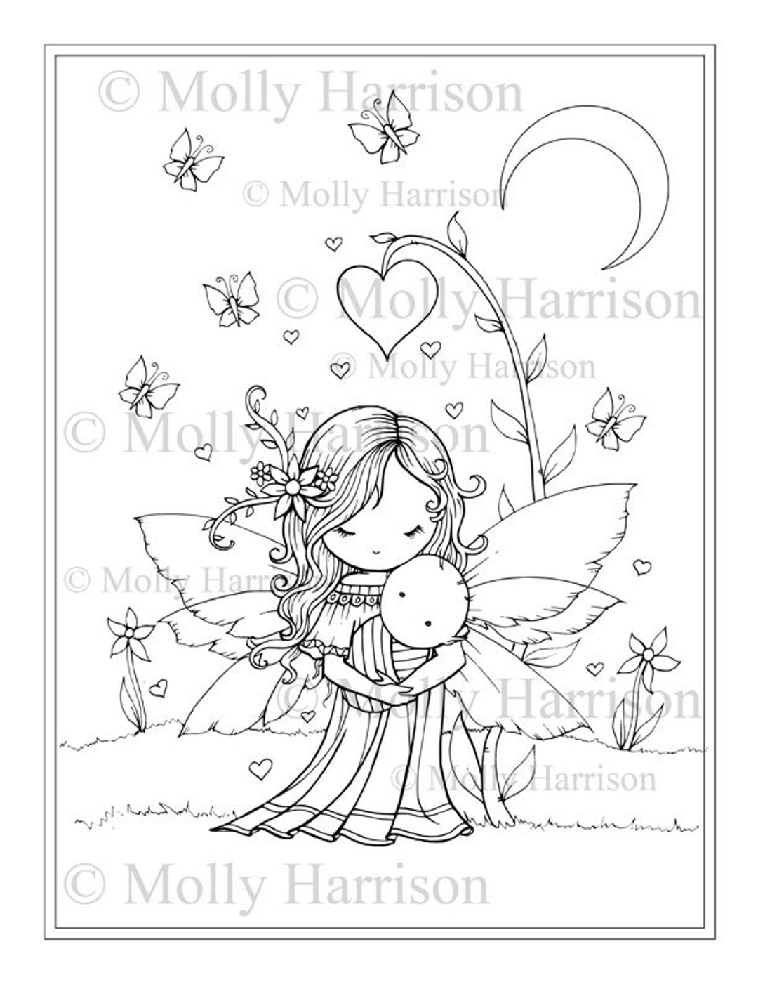 Molly Harrison Fairy Coloring Pages Sketch Coloring Page