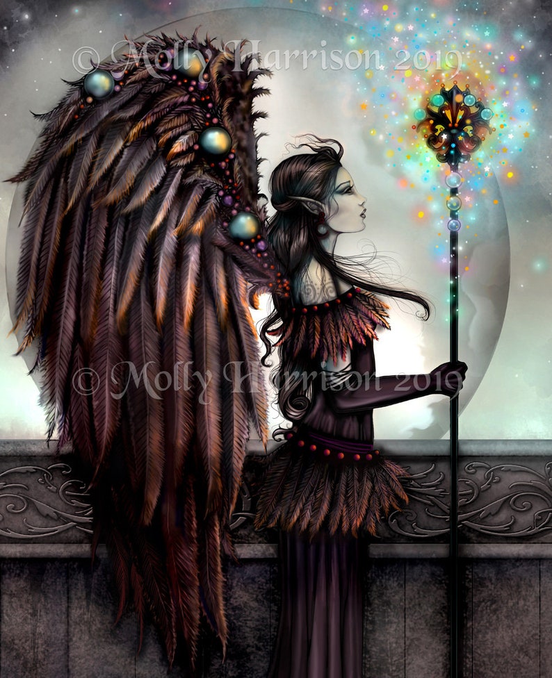 Gothic Fairy Art Print Celestial Nebulina Fantasy Art by - Etsy