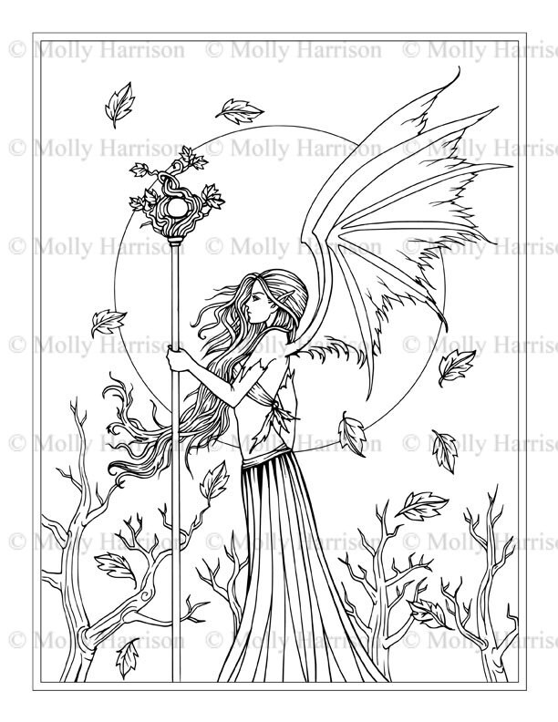 Printable Digital Download - Autumn Fantasy Coloring Book by Molly ...