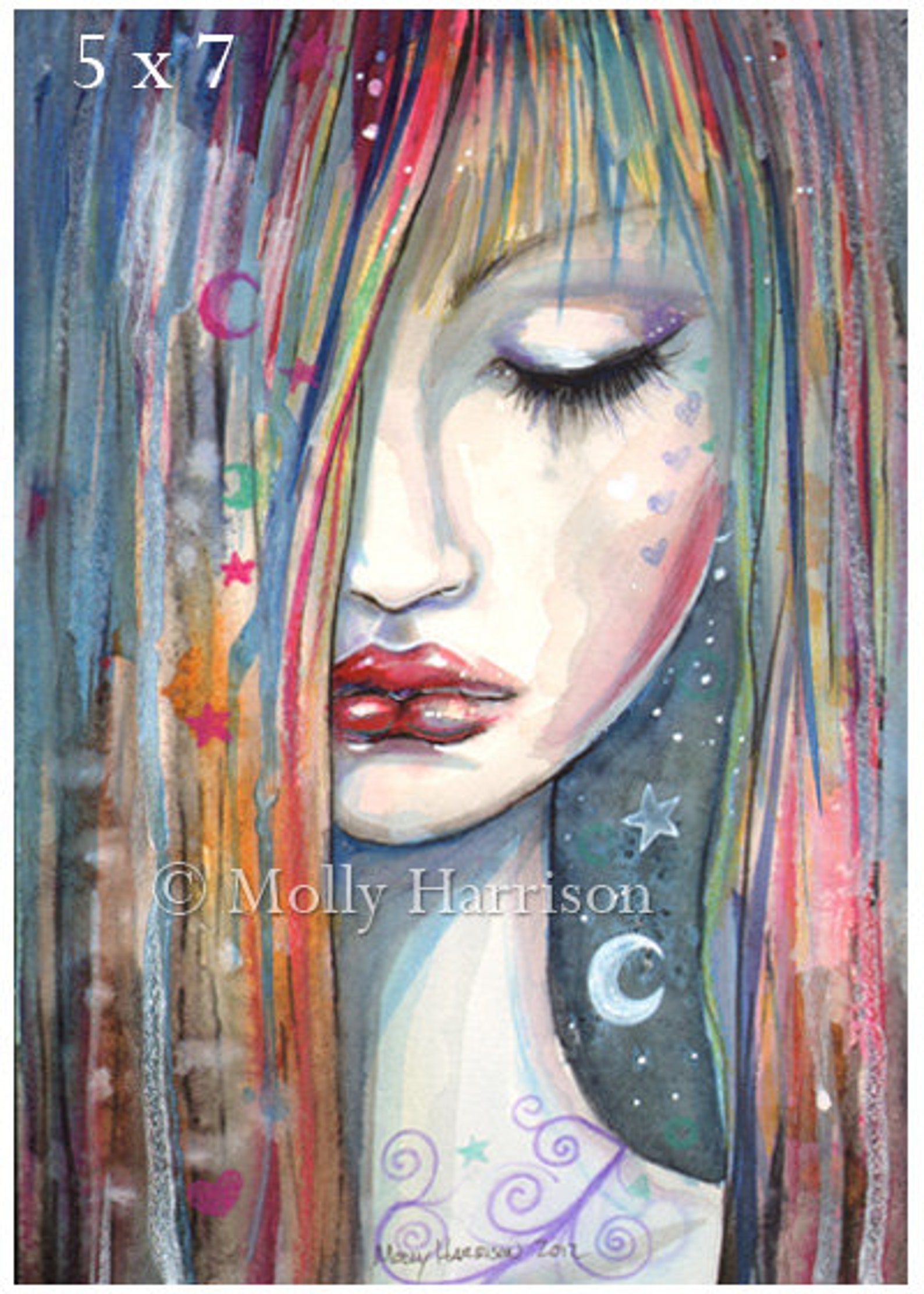 Asleep - Gothic Girl Archival Giclee Print Fantasy Art - Modern Fantasy ...