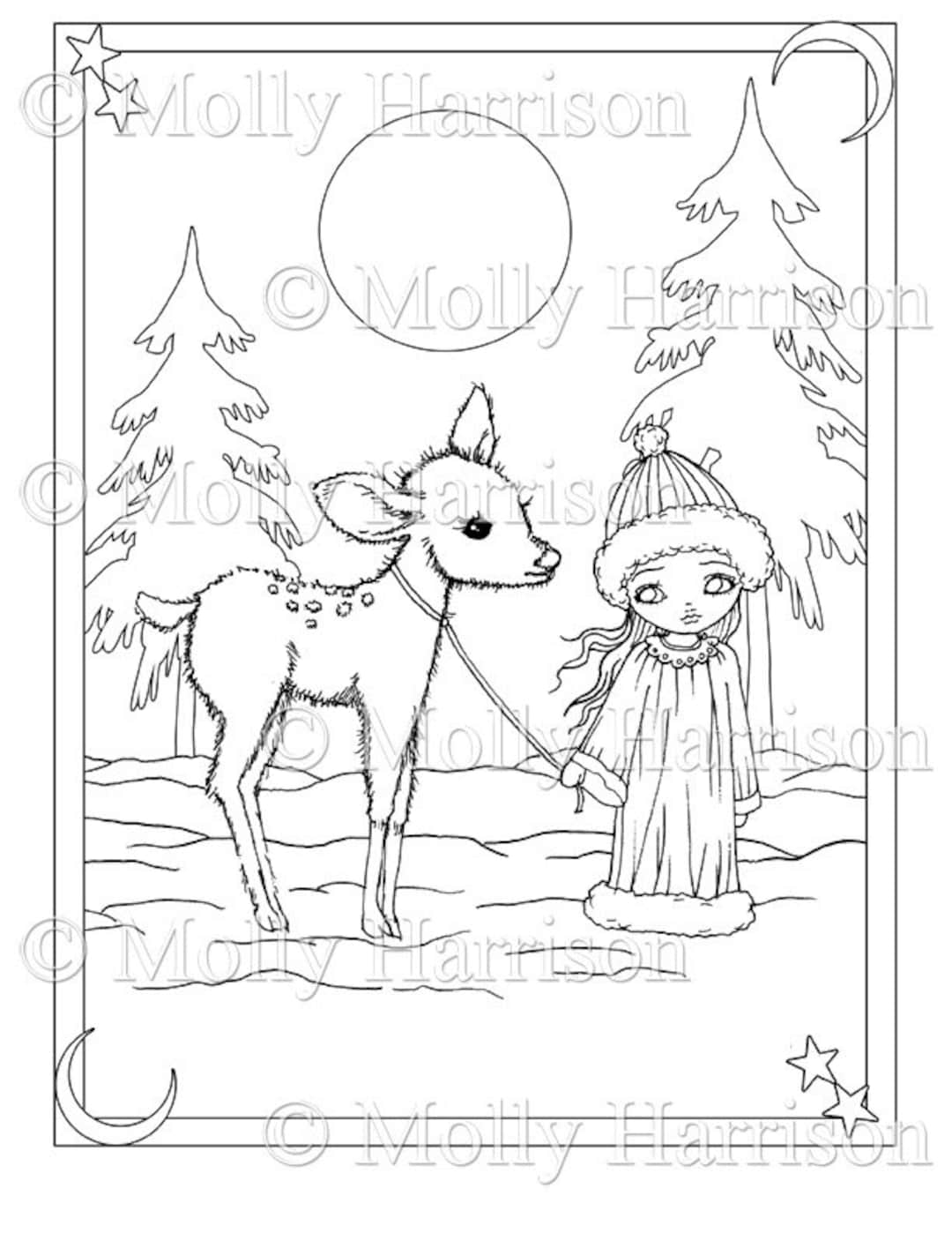 Printable Winter Scenes Coloring Pages