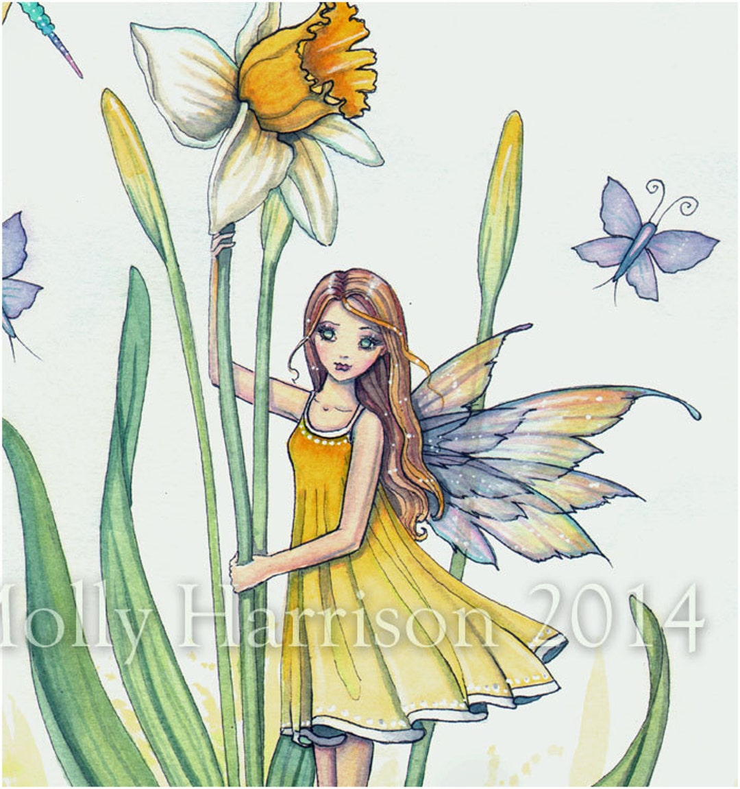 Daffodil Fairy Art Print – Fantasy Giclee Print by Molly Harrison - Etsy
