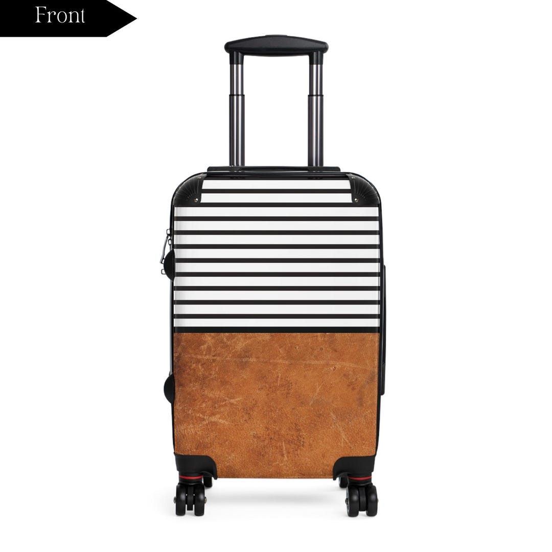 Black and White Striped Small Suitcase Lightweight Carry-on Luggage for ...