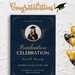 Black and Gold Photo Graduation Announcement, Personalized Grad Card ...