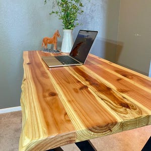 Redwood Slab Style Study Desk - Etsy