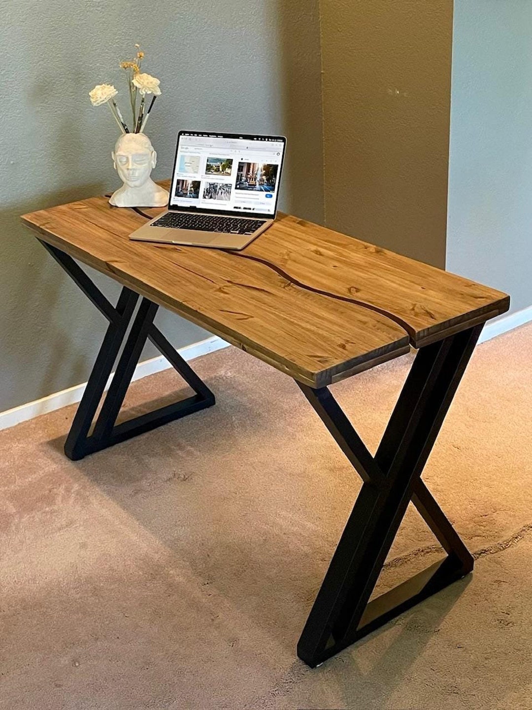 Isabel Study Desk - Rugged Farmhouse Pine Study Desk - Etsy
