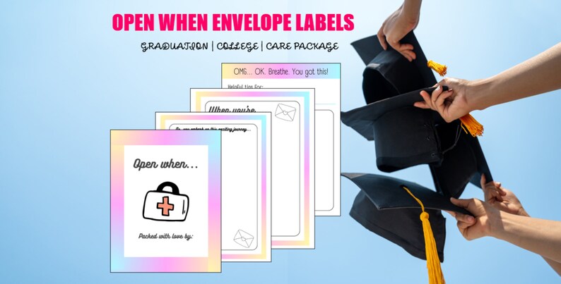 Open When | Printable Template | for College Students, Long Distance ...