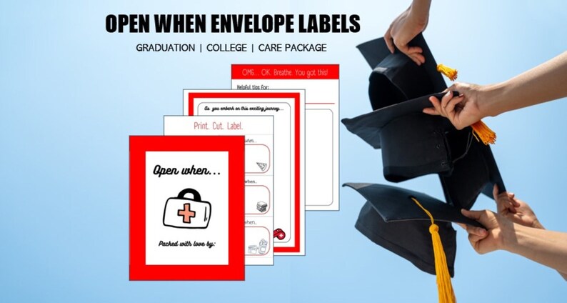 Open When | Printable Template | for College Students, Long Distance ...