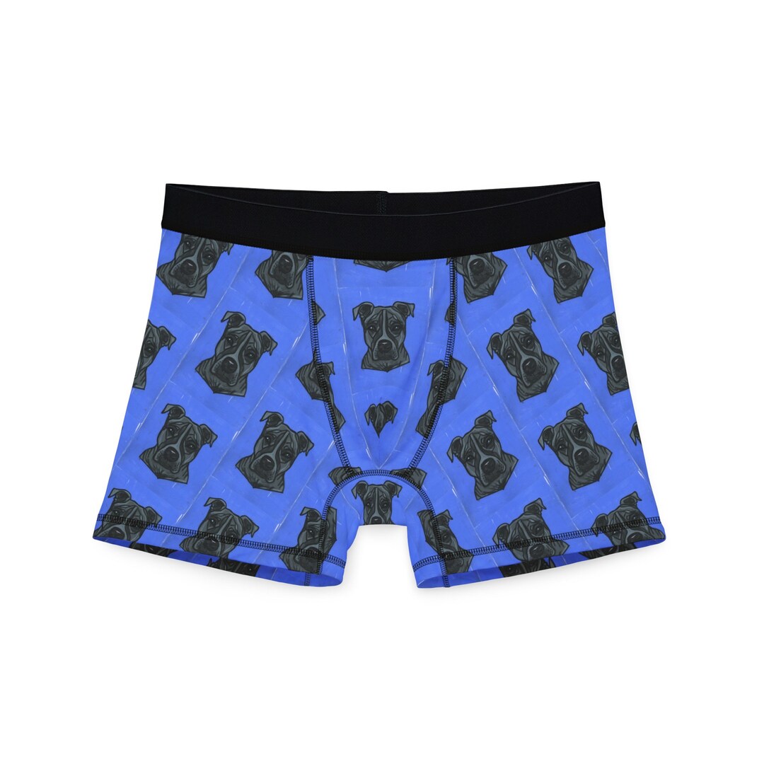 Blue Pit Bull Pitbull Underwear Men's Boxers AOP - Etsy