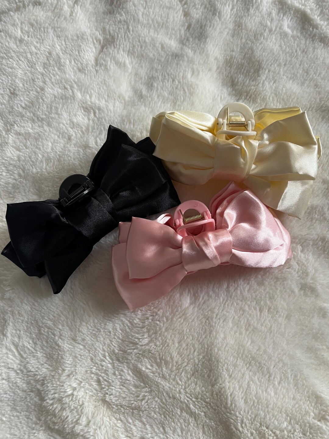 Satin Style Big Bow Hair Clip - Etsy