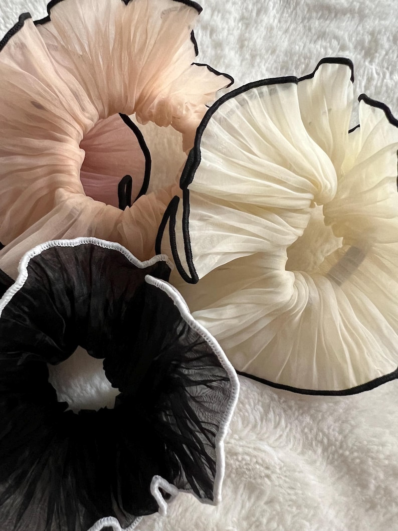 Tulle Contrast Scrunchie - Etsy