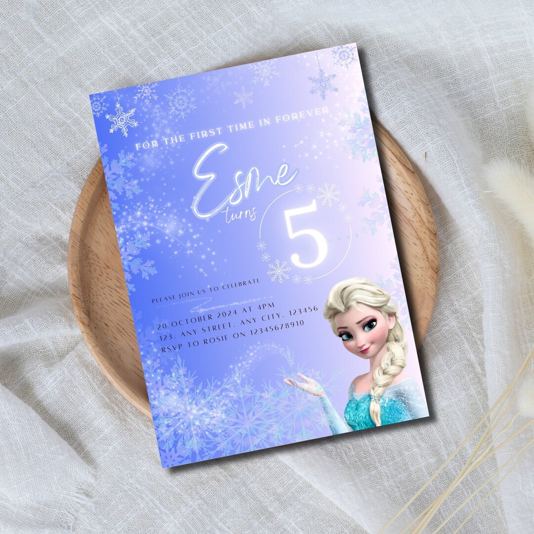 FROZEN Invitation, Elsa Birthday Invitation, Printable, Editable ...