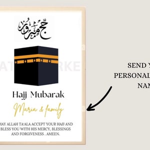 Personalised Hajj Print, Hajj Mubarak Print, Hajj Gift, Umrah Gift ...