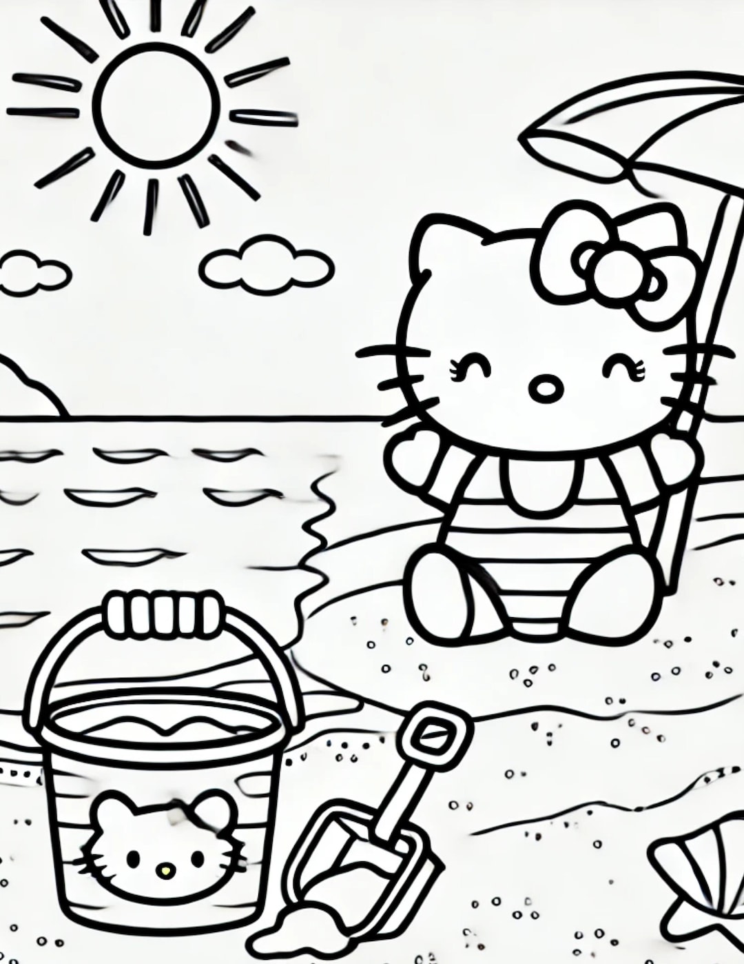 Hello Kitty Summer Coloring Pages. Coloring Page for Children ...