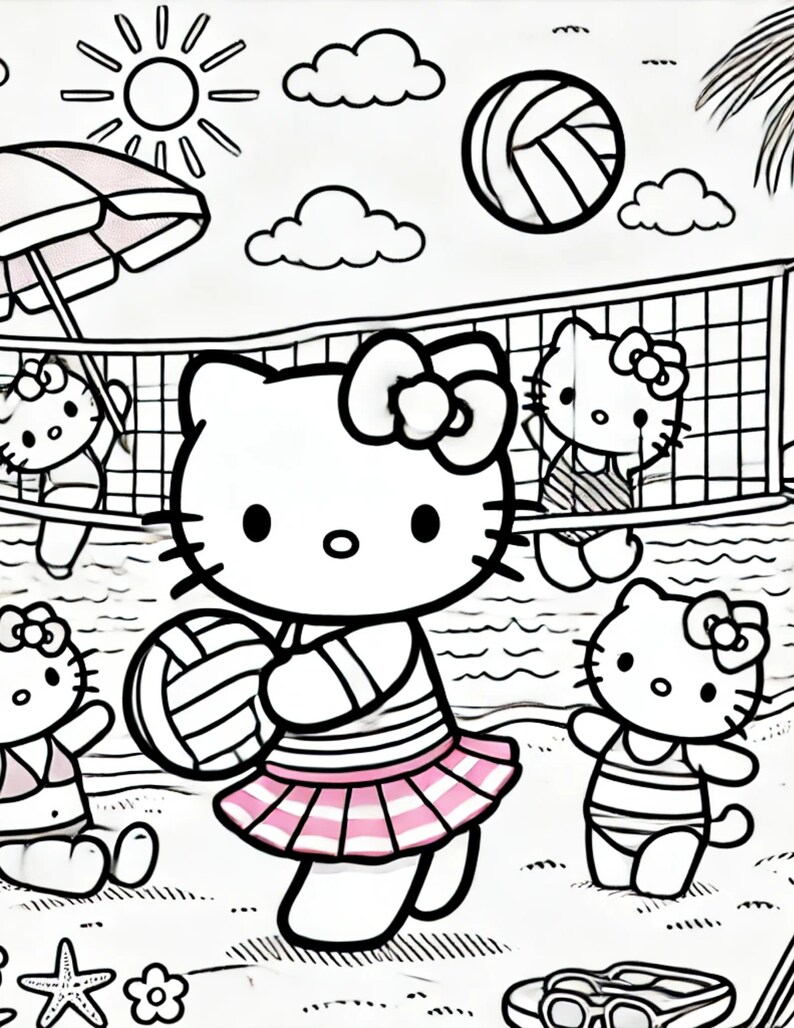 Hello Kitty Summer Coloring Pages. Coloring Page for Children ...