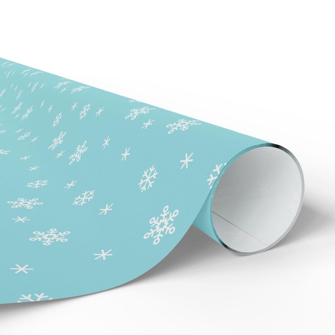 Wrapping Papers: Blue Snowflake Holiday Gift Wrap, Christmas Gift Wrap ...