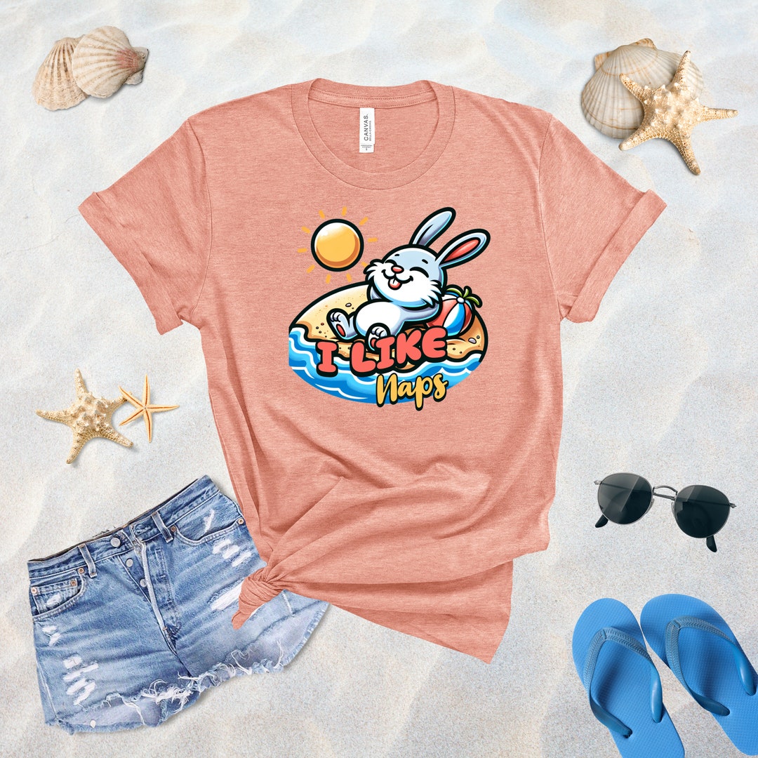Summer Vibes Tee With Cute Rabbit Napping on Beach I Like Naps - Etsy