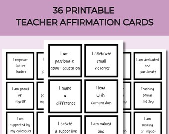 36 Printable Teacher Affirmation Cards - Etsy