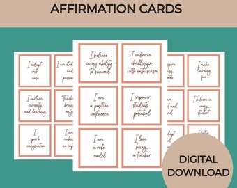 36 Printable Teacher Affirmation Cards - Etsy
