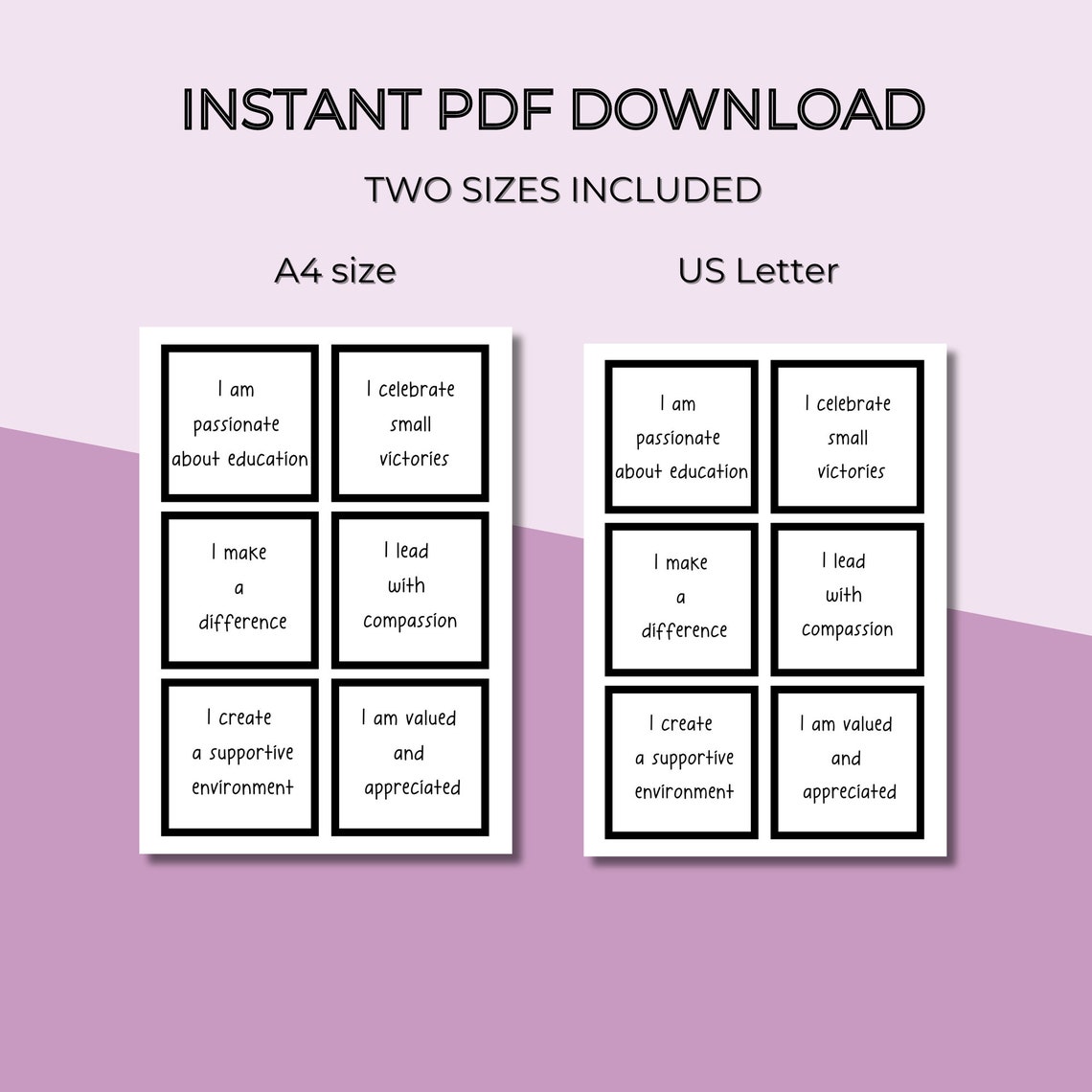 36 Printable Teacher Affirmations, Teacher Affirmation Cards, Positive ...