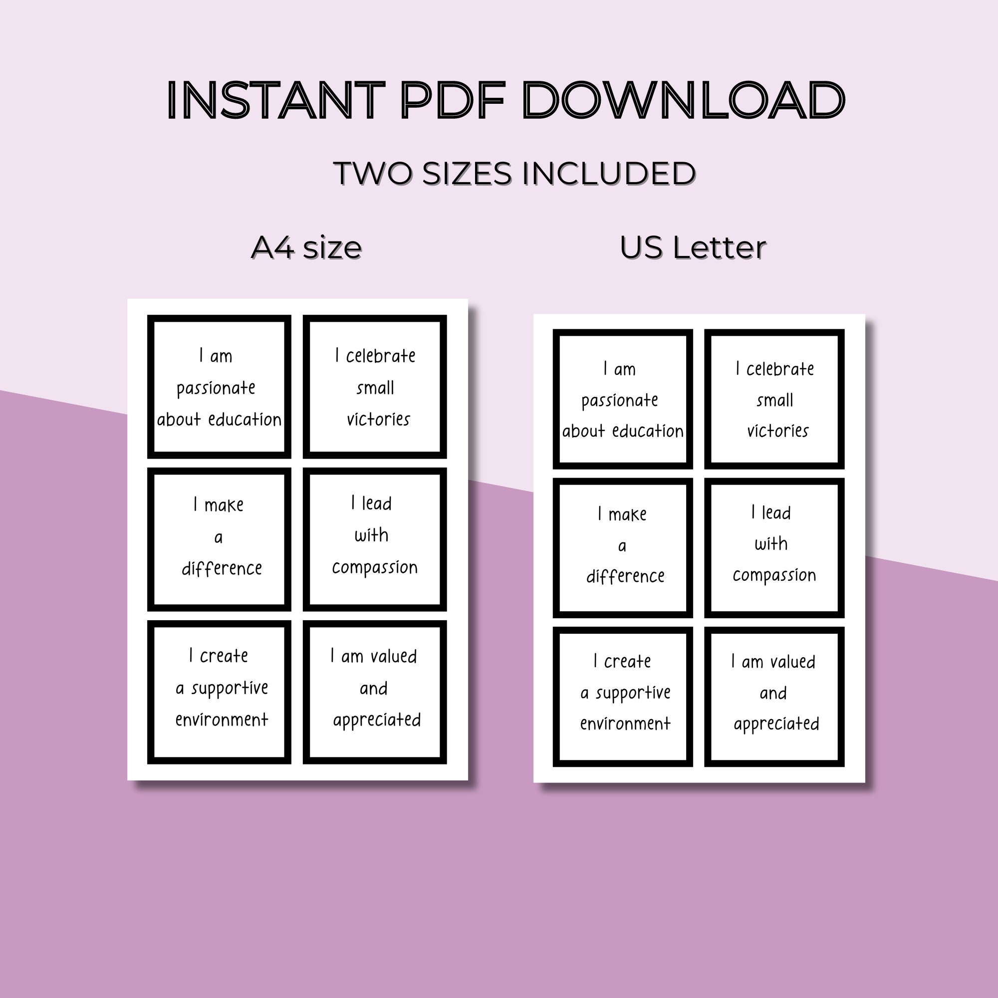 36 Printable Teacher Affirmations, Teacher Affirmation Cards, Positive ...